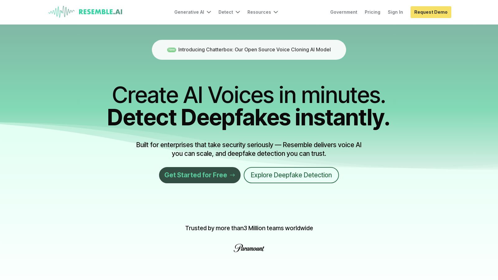 Generador de Voz AI y Detección de Deepfake | Resemble AI