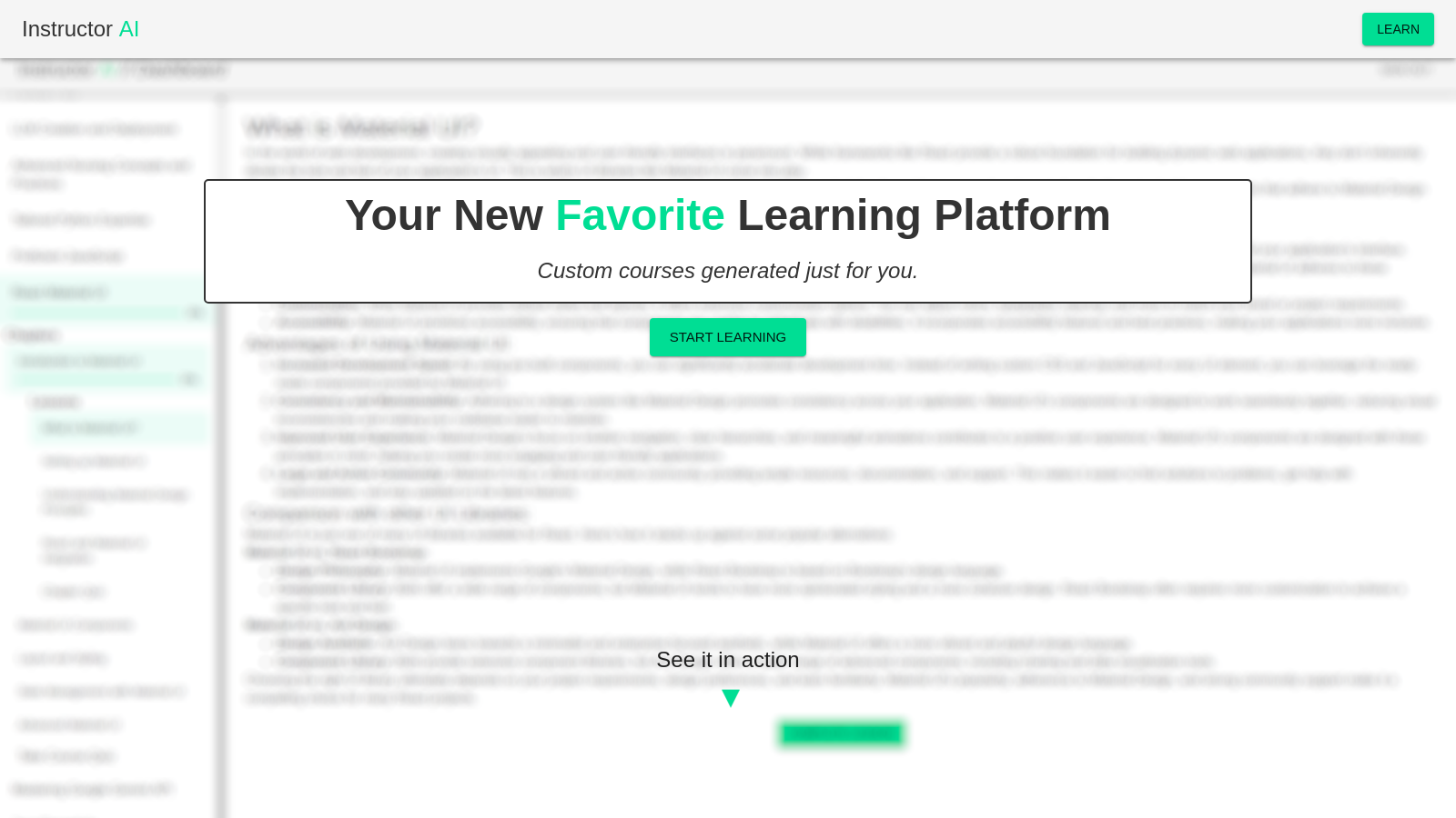 Instructor AI - Plateforme d'apprentissage personnalisée