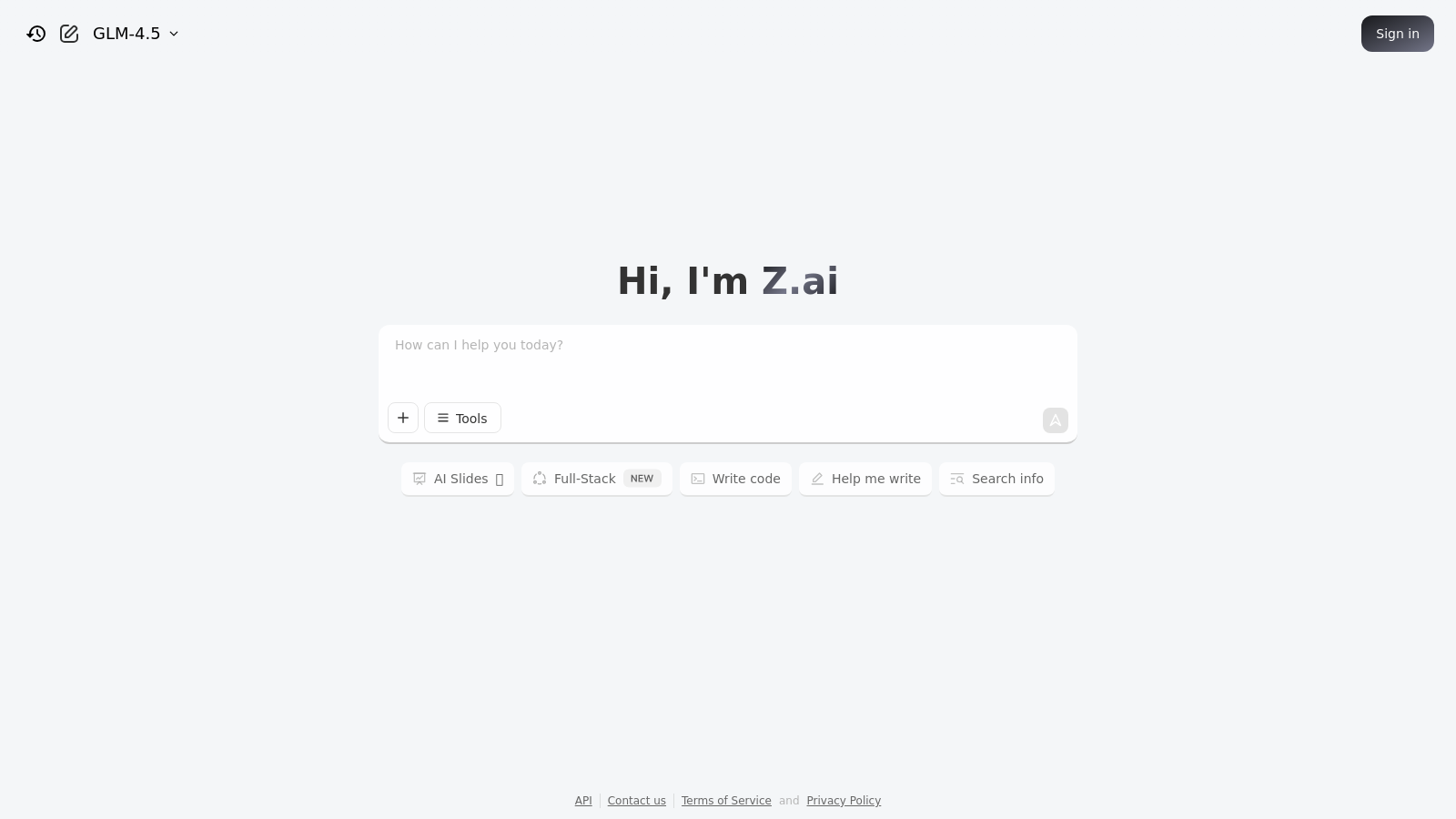 Chat mit Z.ai - Kostenlose KI für Präsentationen & mehr