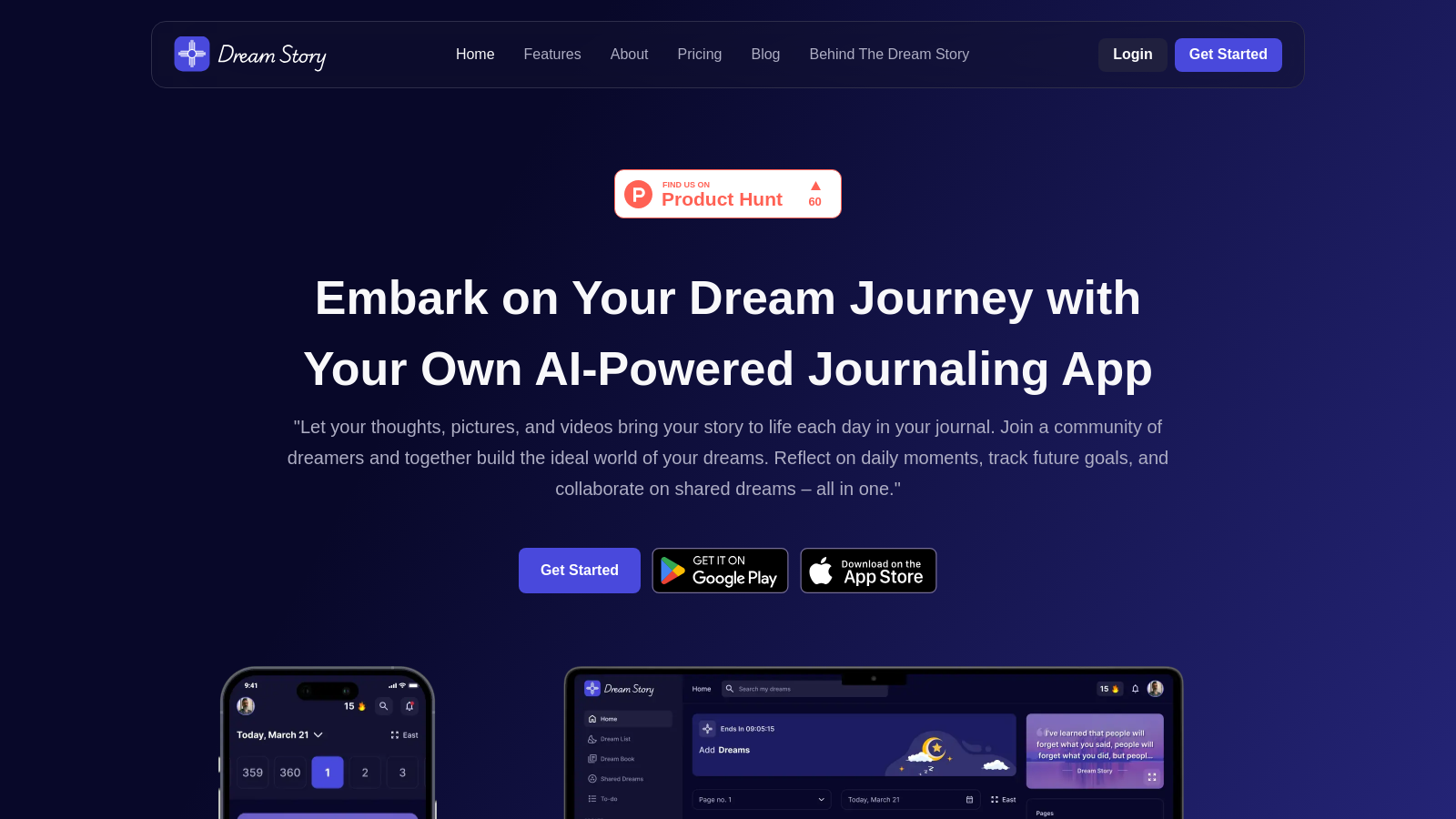 Dream Story : Application de journalisation IA pour la crois