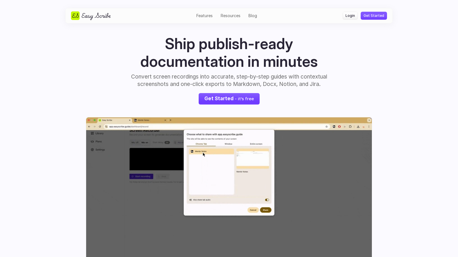 Easy Scribe by PodClips - Transform Video into Clear Docs
